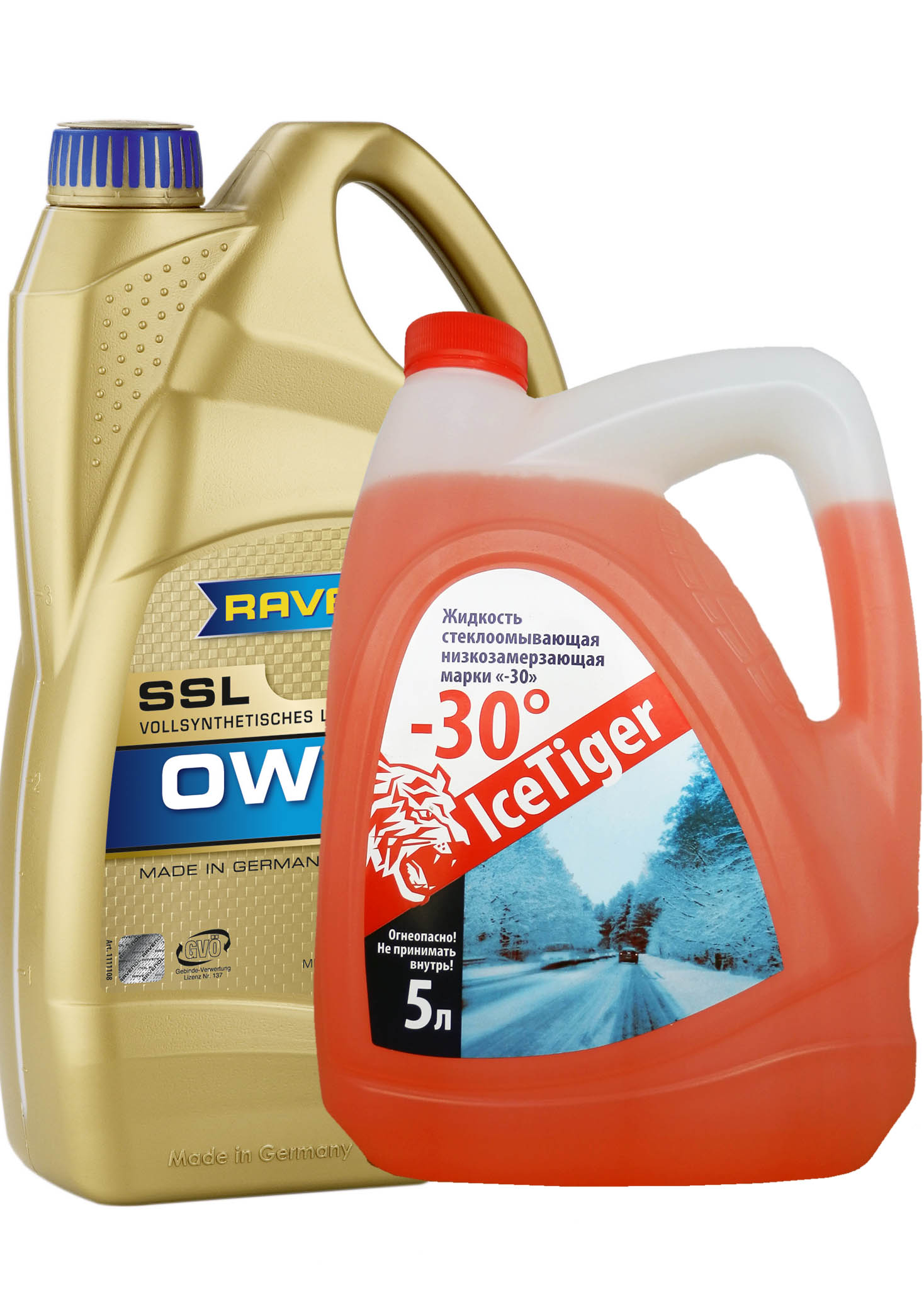 Набор RAVENOL Super Synthetik Oel SSL SAE 0W-40 ( 4л) + Ice Tiger -30 ...