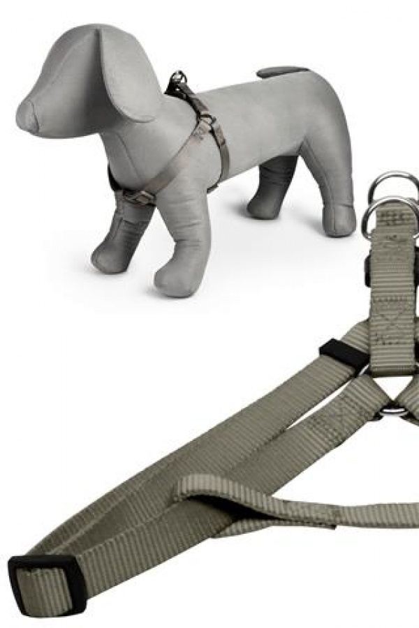 Papillon Нейлоновая шлейка 25мм-60-100см, серый (Nylon harness, 25 mm x ...